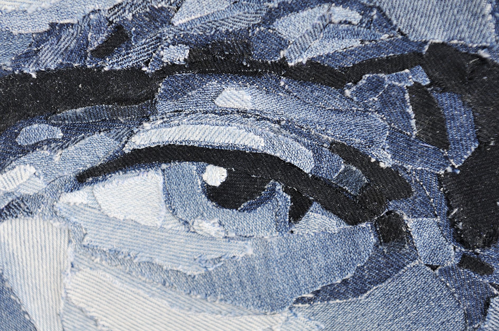 Artist Ian Berry uses scraps of denim jeans as paint to create ...