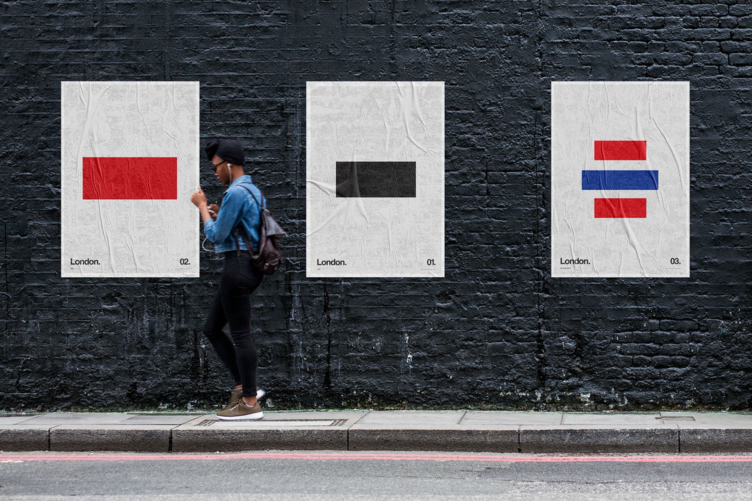 Minimal graphic art that represents London's biggest icons using only ...