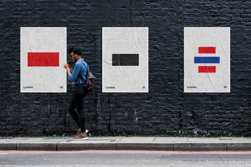 Minimal graphic art that represents London's biggest icons using only ...