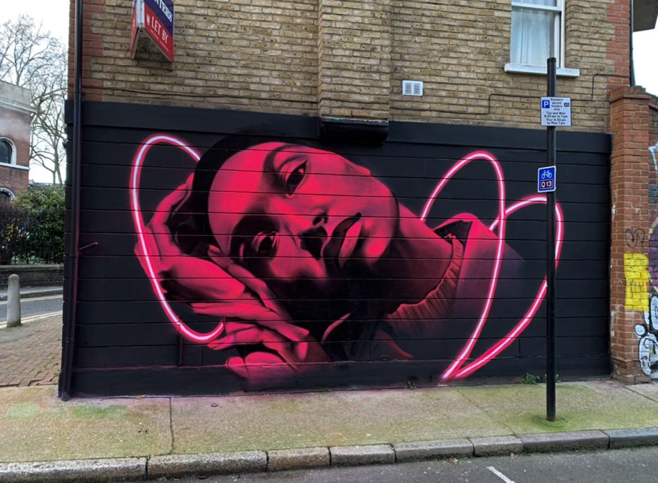 Artist David Speed paints 100 neon portraits on a Shoreditch rooftop ...