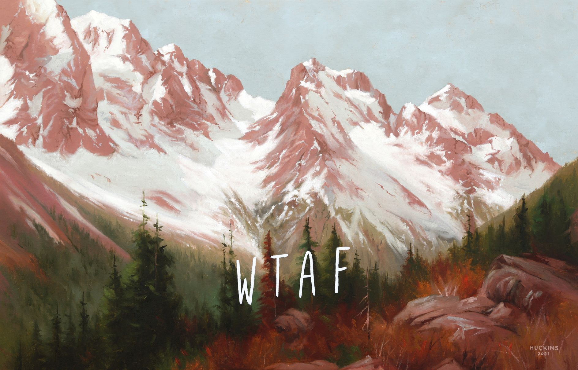 Deceptive landscape paintings that feature dark social media posts ...