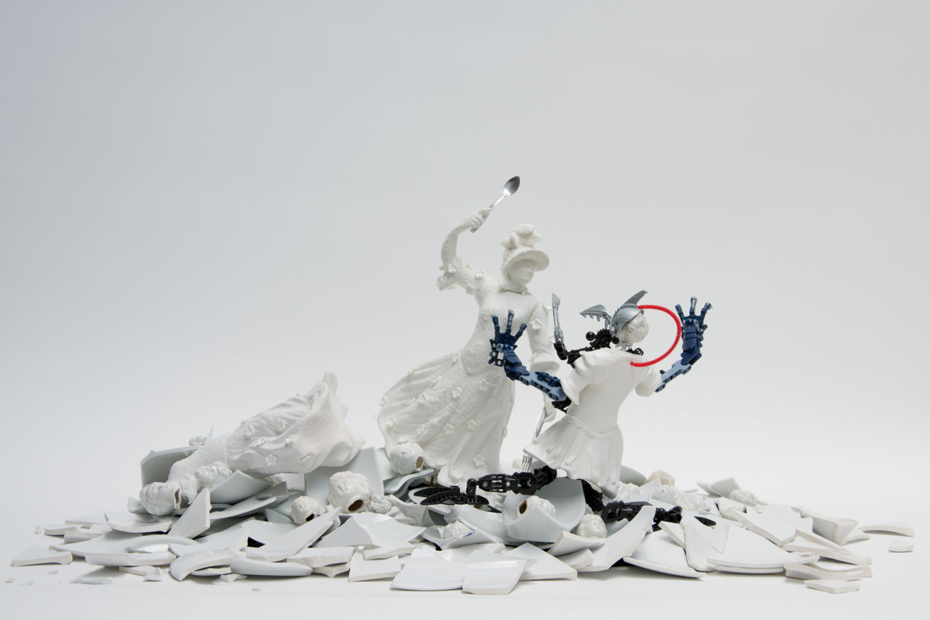 War & Pieces: Sculpture of thousands of fragments of porcelain depict a ...