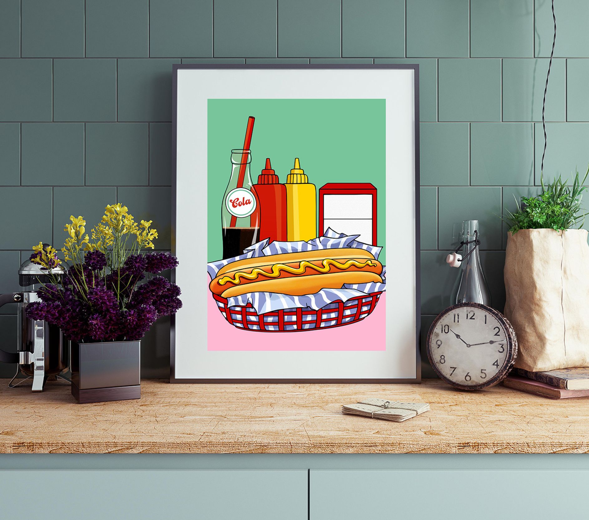 Mouth-watering illustrations of indulgent food dripping in 1980s vibes ...