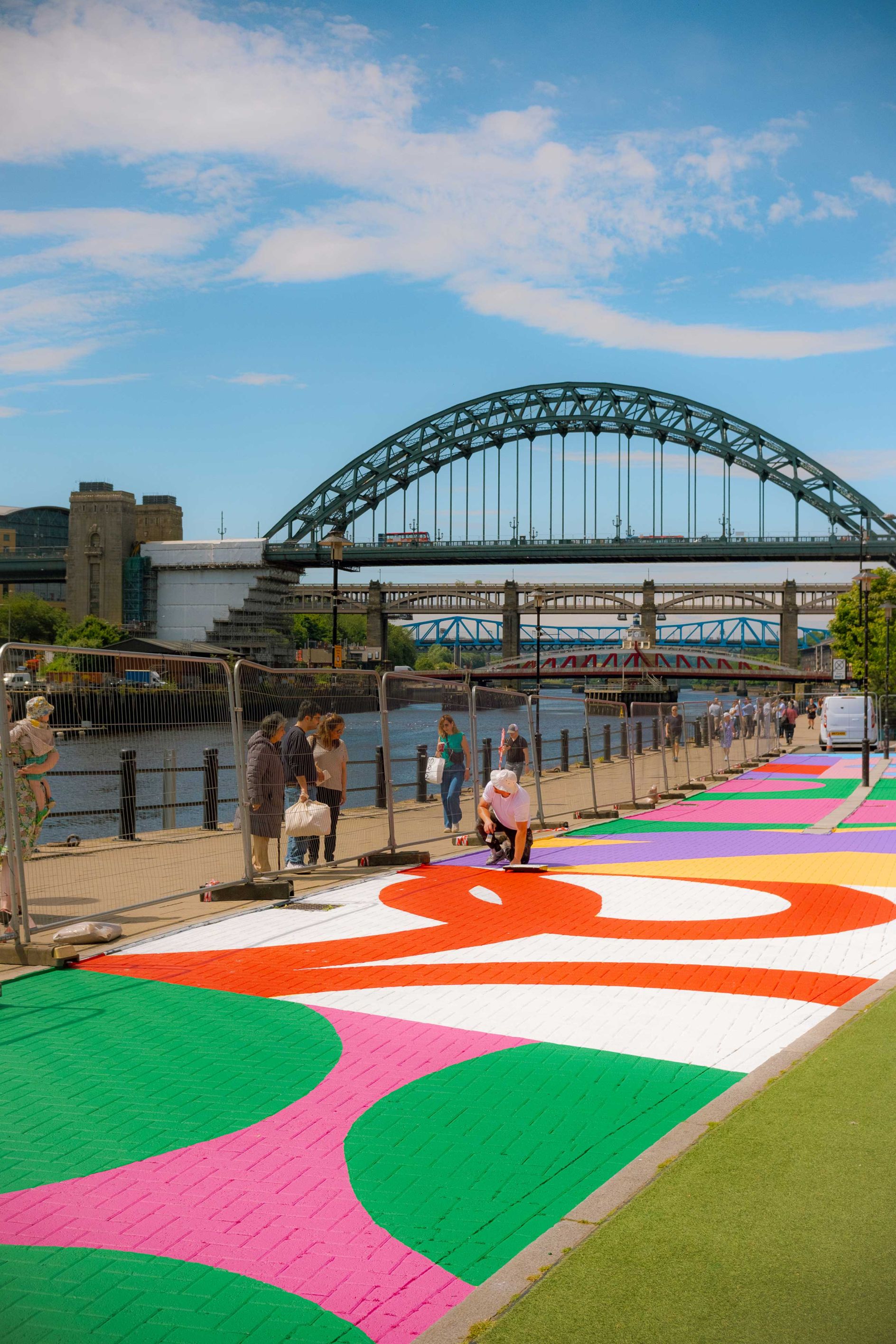 Spectacular 90-metre artwork adds life and colour to Newcastle Quayside ...