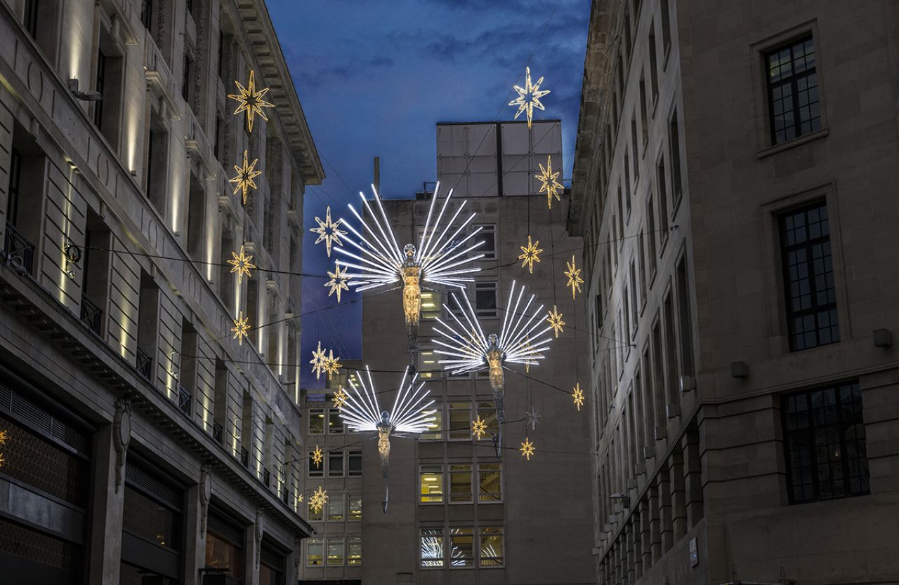 The Spirit of Christmas: Giant angel sculptures soar above London ...