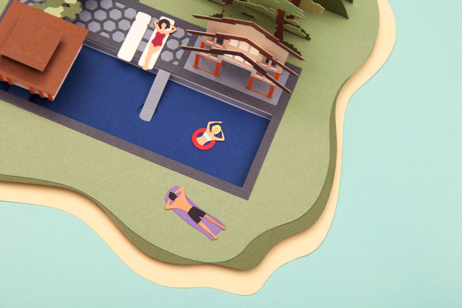 Thailand beach scene made of paper will help you cling on to the last ...