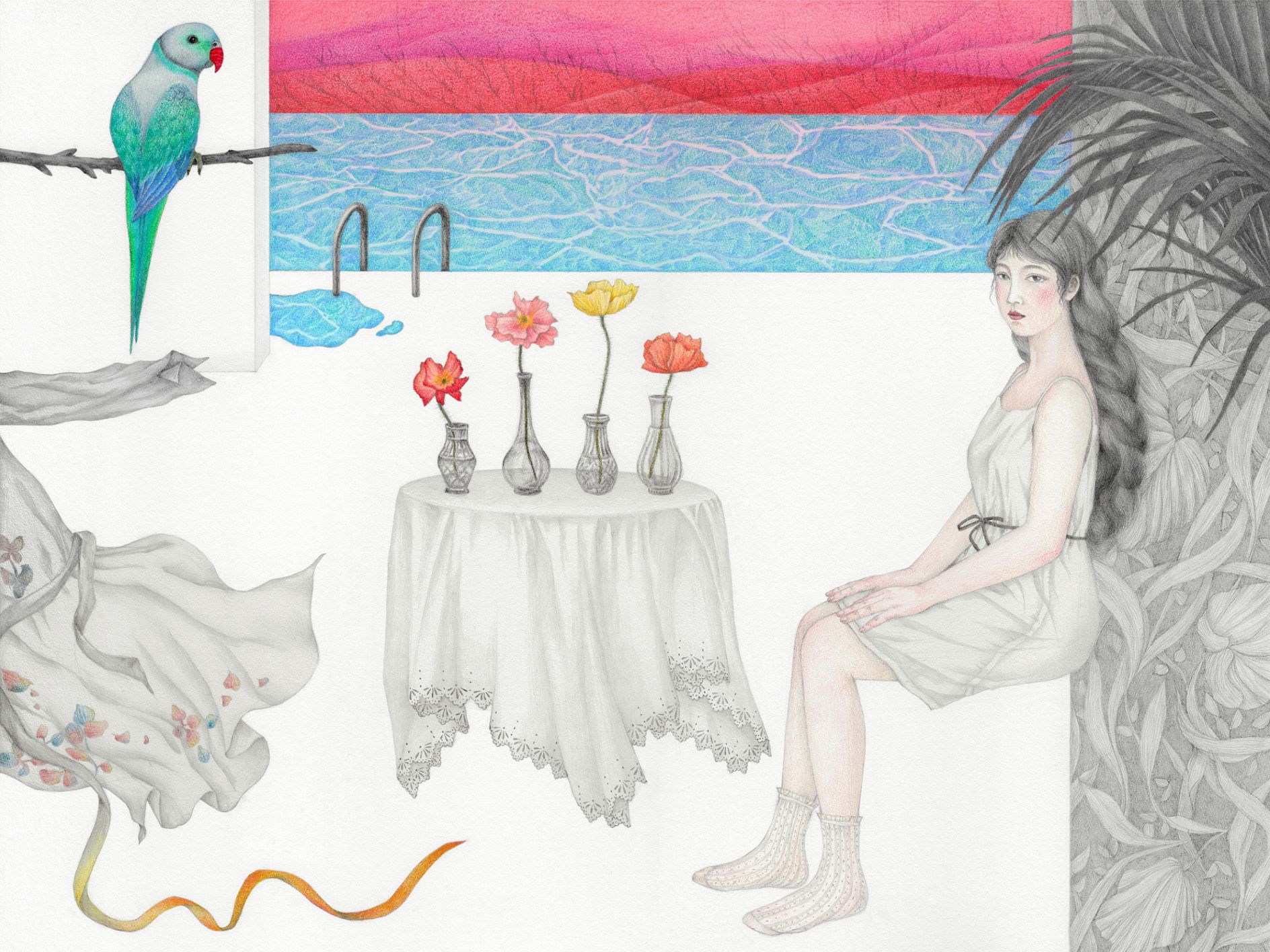 Illustrations by Vicki Ling that explore the feeling of insecurity ...