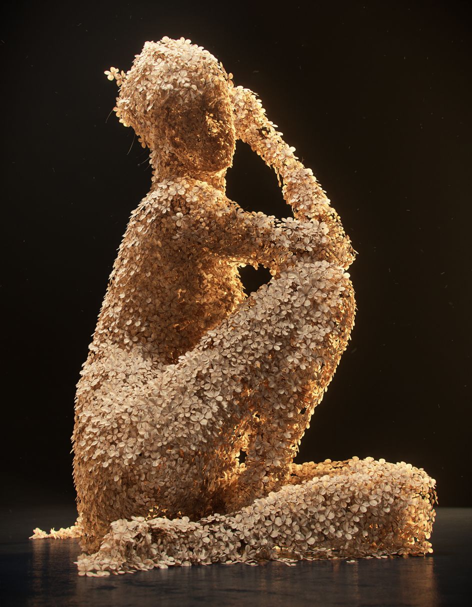 Flower Figures: Artist digitally crafts sculptures of women from a ...