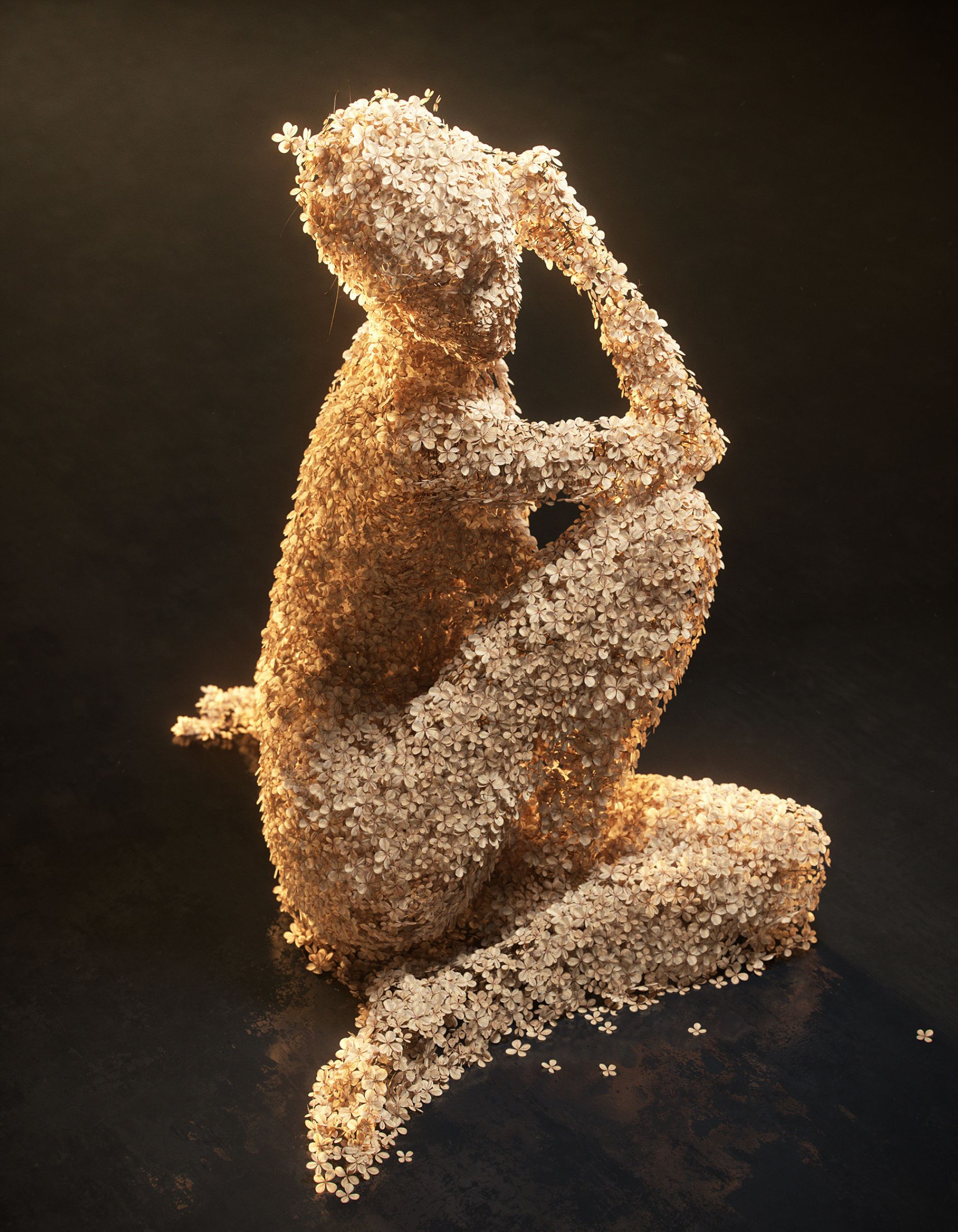 Flower Figures: Artist digitally crafts sculptures of women from a ...