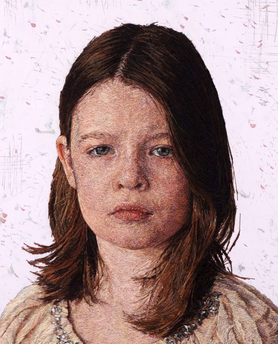 Hyper-realistic portrait paintings that are actually embroidered ...