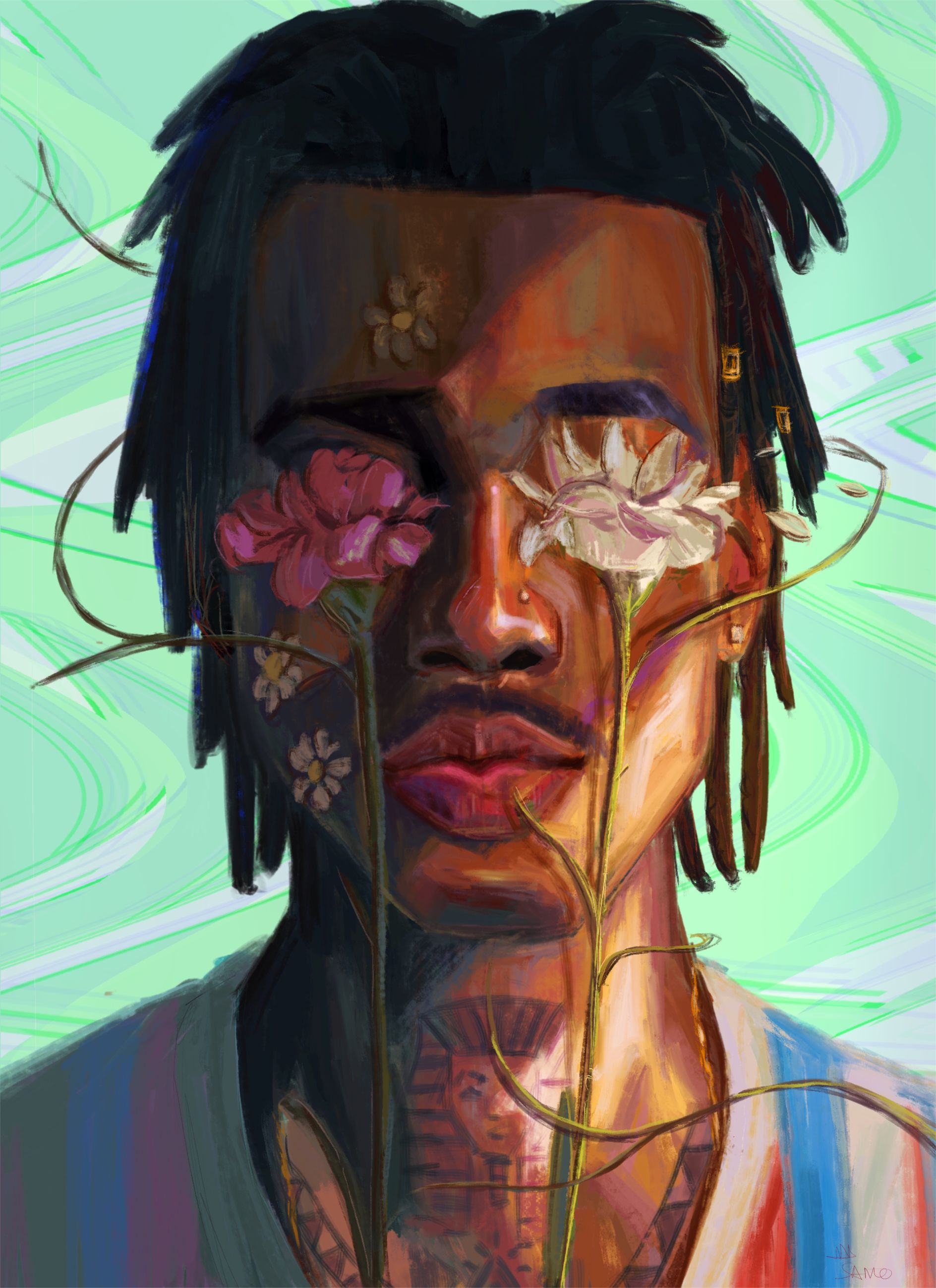 Portraits by Sam Onche inspired by '90s fashion, video games and Afro ...