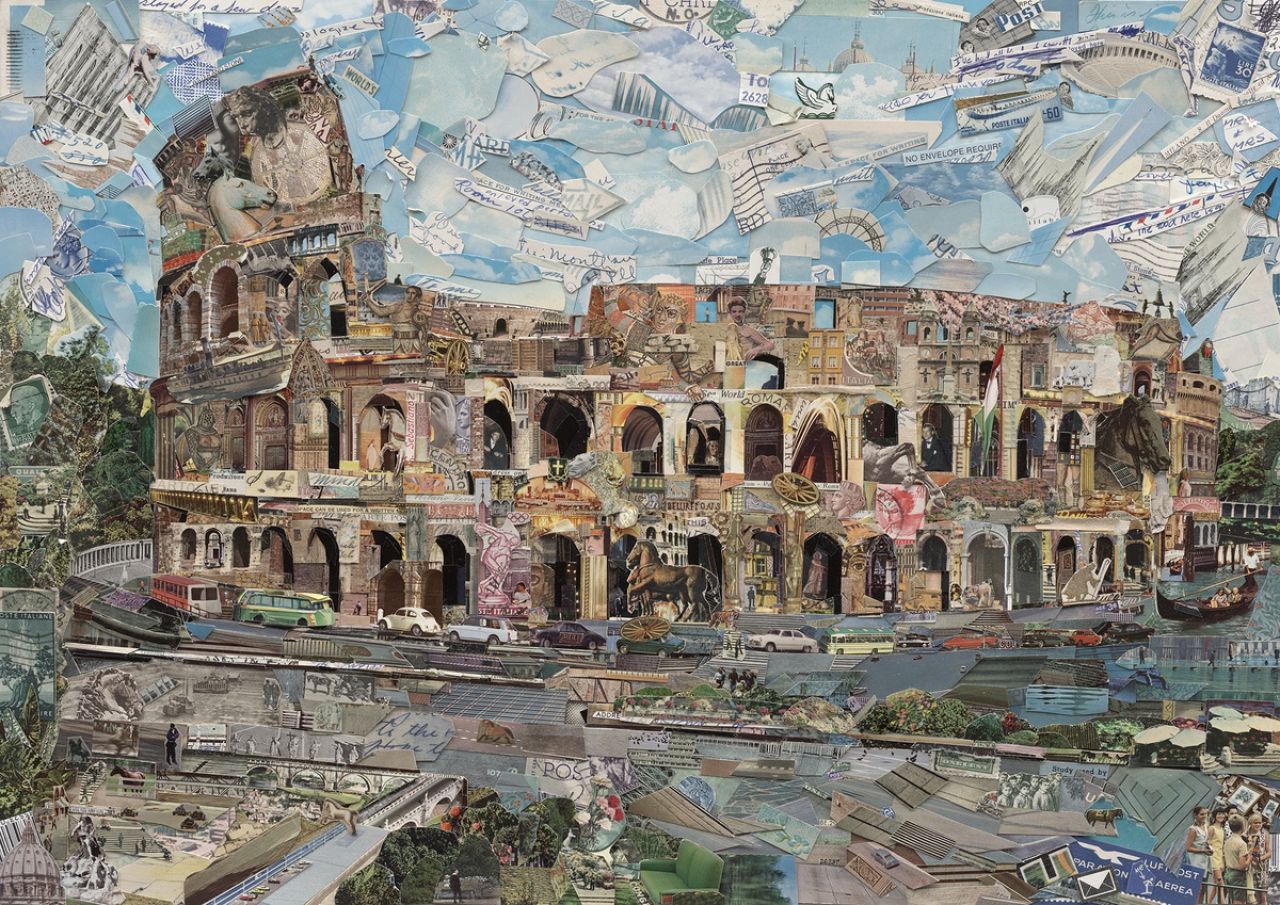 Shredded postcards create stunning collages of destinations around the ...