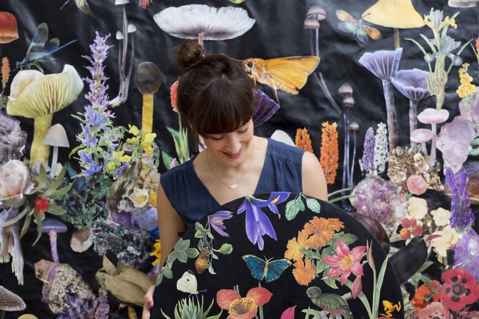 The Forest Dark: Collage paintings of a magical, dark forest on an inky ...