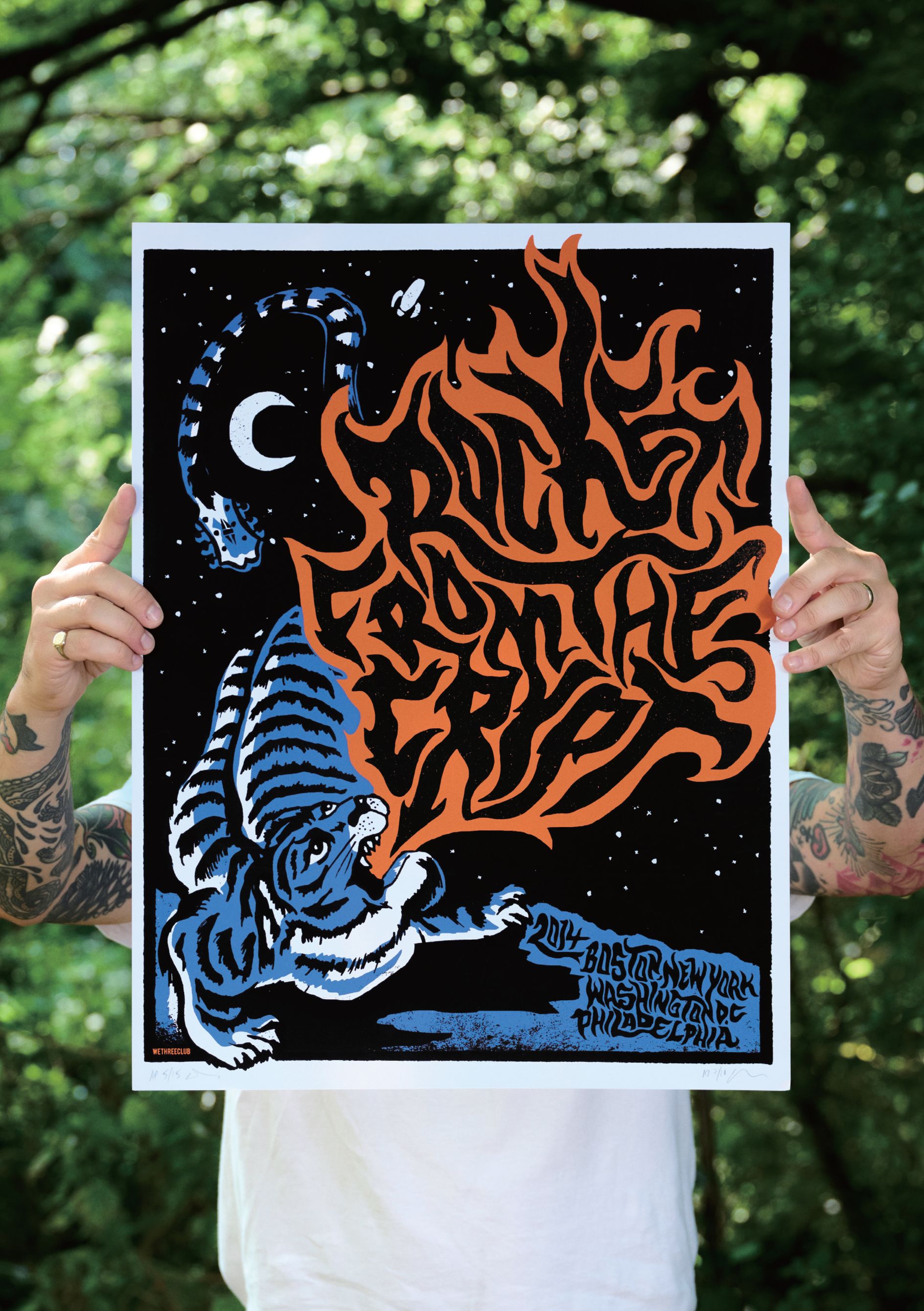 Between the covers of We Three Club's beautiful gig poster book ...