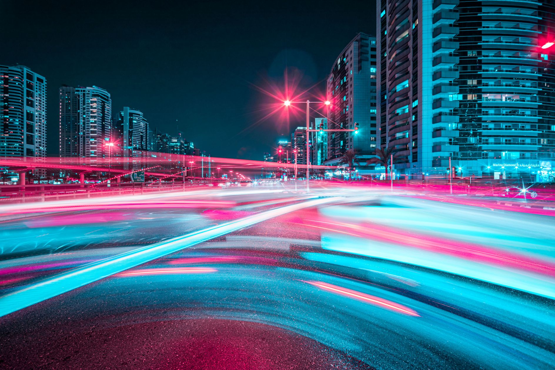 Neon-filled, Blade Runner-style photographs of Dubai at night by Xavier ...