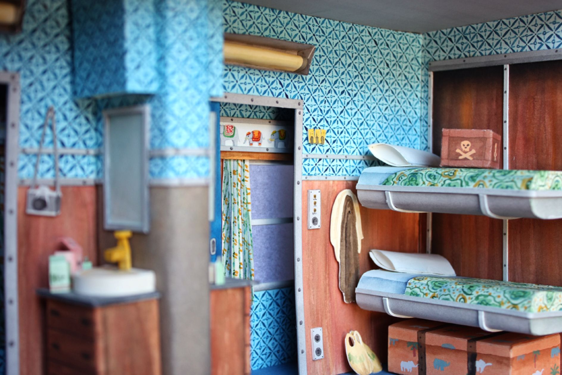 Wes Anderson inspired miniature worlds crafted entirely from paper and ...