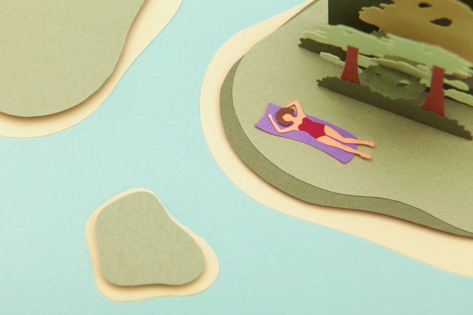 Thailand beach scene made of paper will help you cling on to the last ...