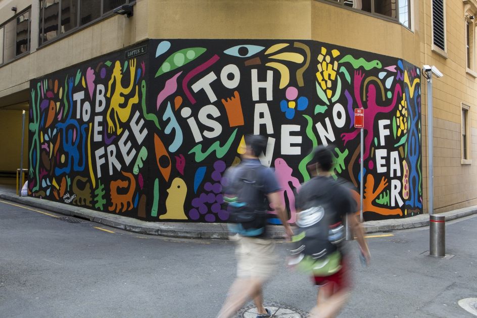 Artist explores human rights and freedom with Sydney's latest street ...