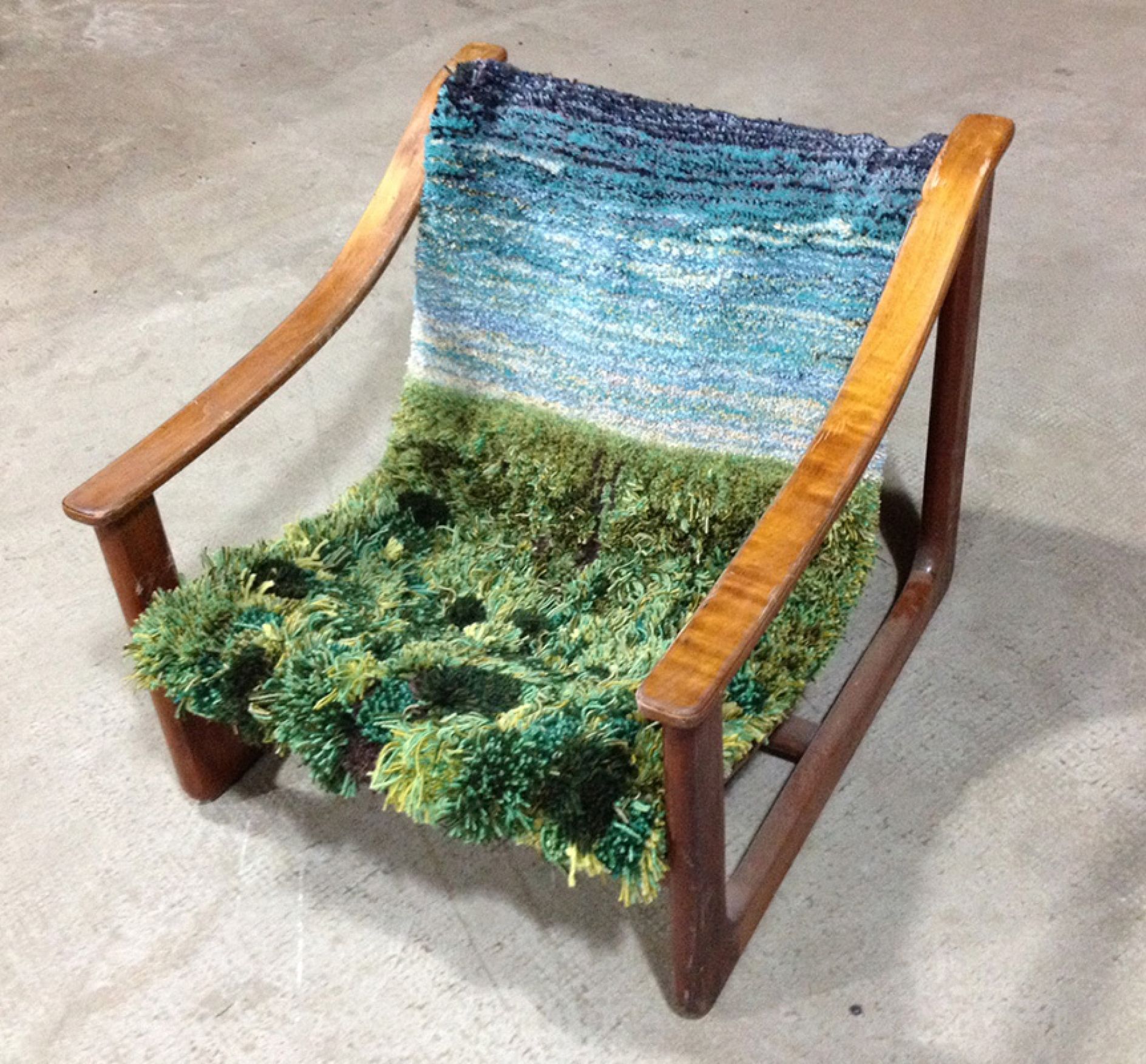 Rug Artworks: Artist uses wool to weave carpet scenes of green and ...