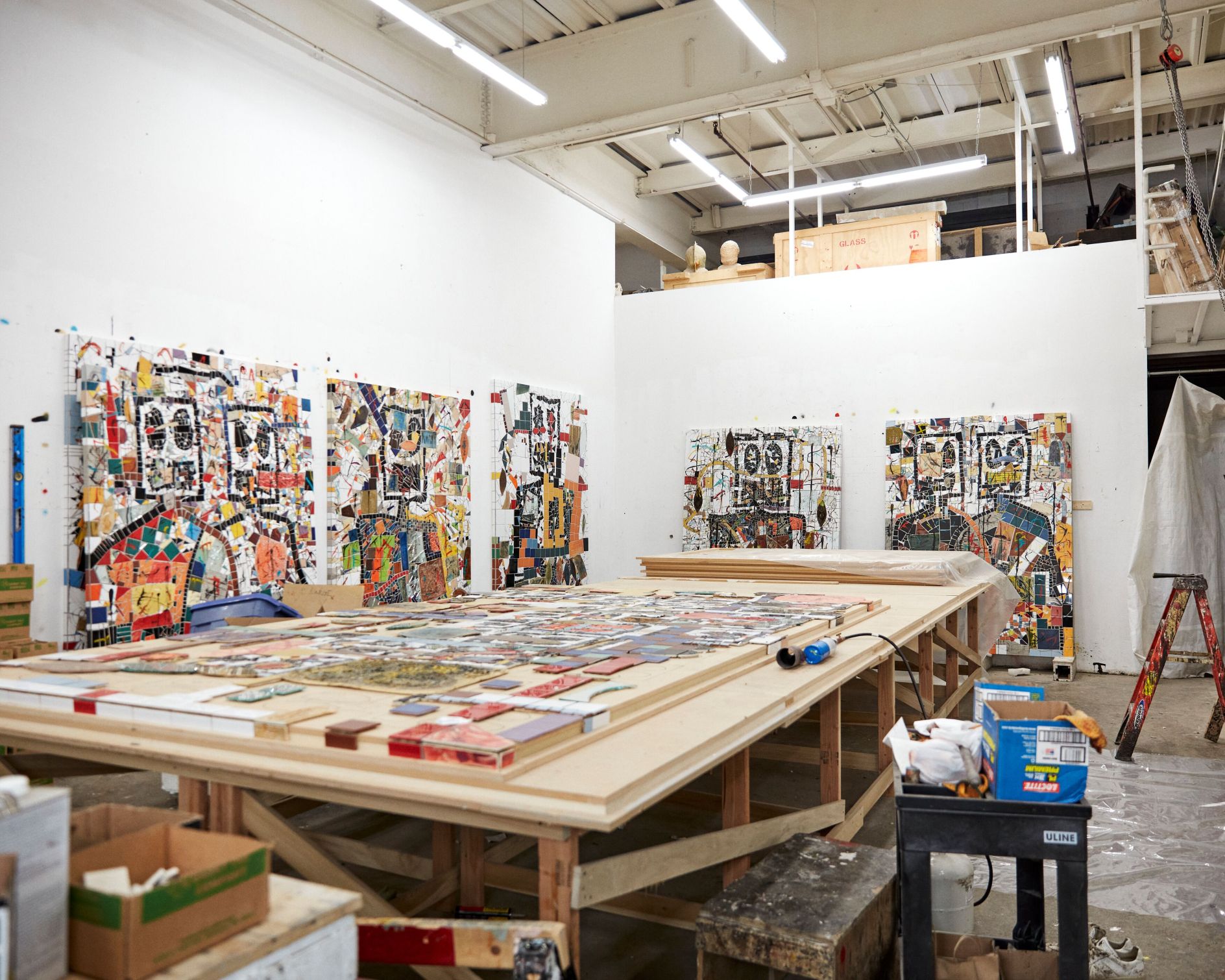 Rashid Johnson mixes painting and ceramic tile mosaics to express the ...