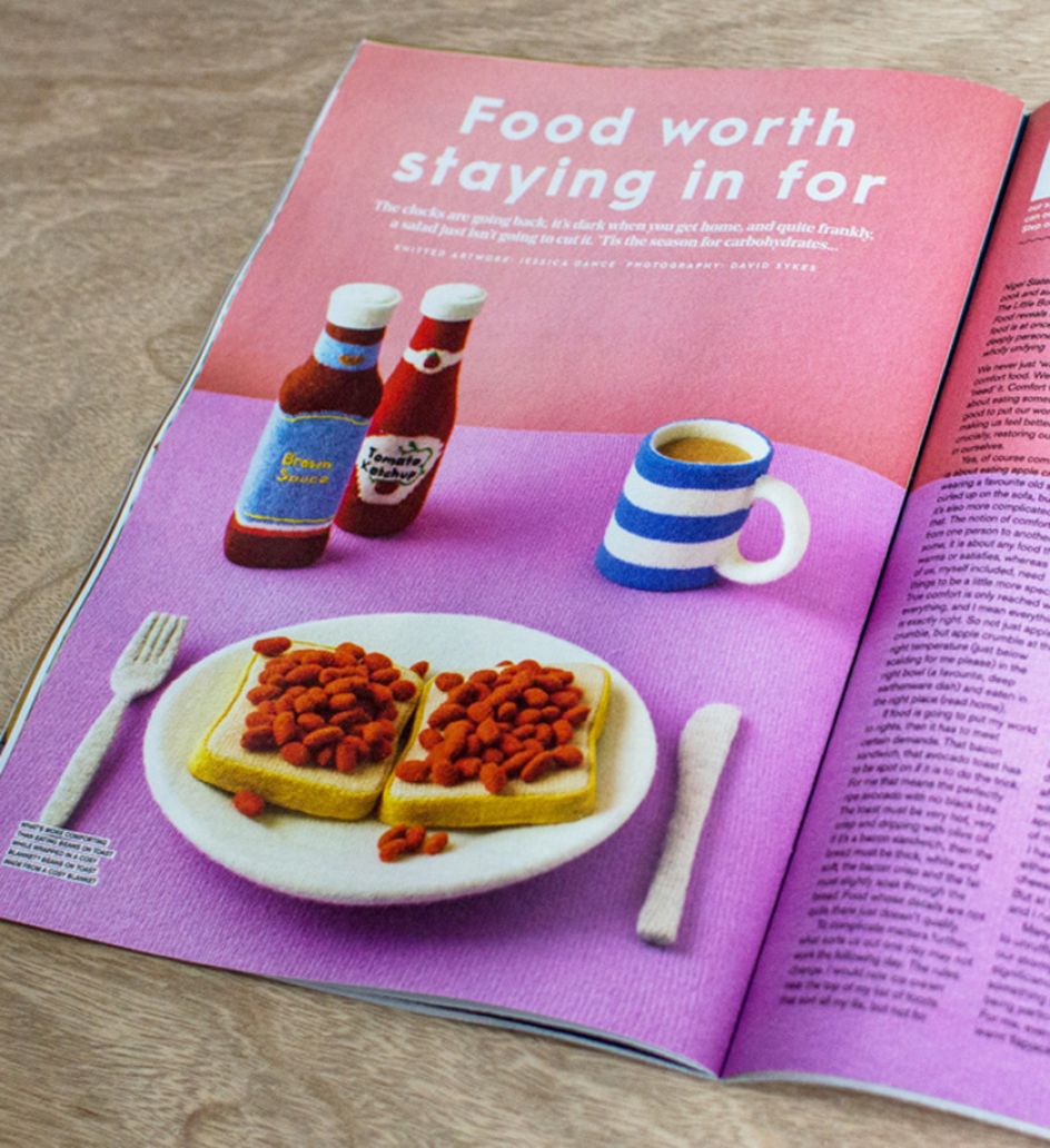 Knitted food and condiments served up for Stylist magazine by Jessica ...