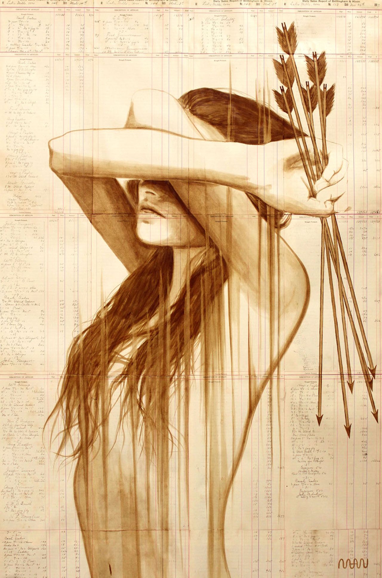 Coffee Paintings: Artist uses coffee on century old paper to create ...