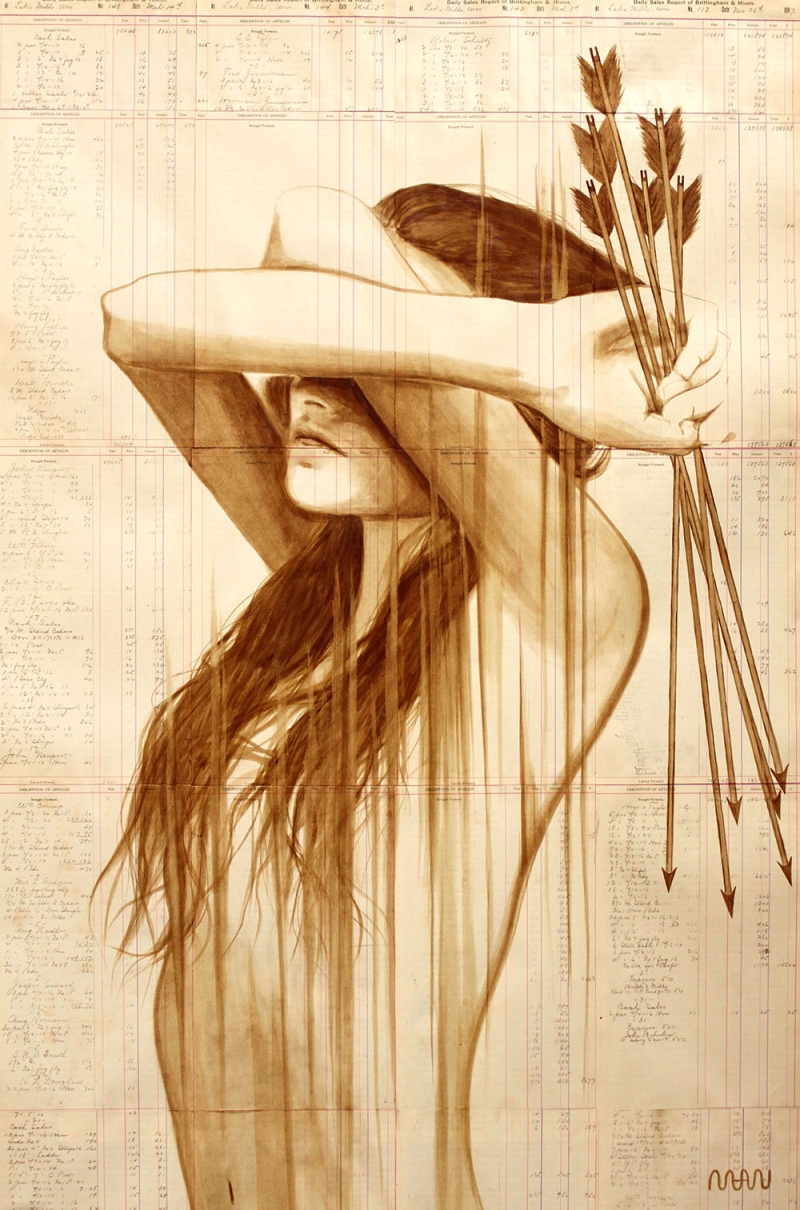 Coffee Paintings: Artist uses coffee on century old paper to create ...