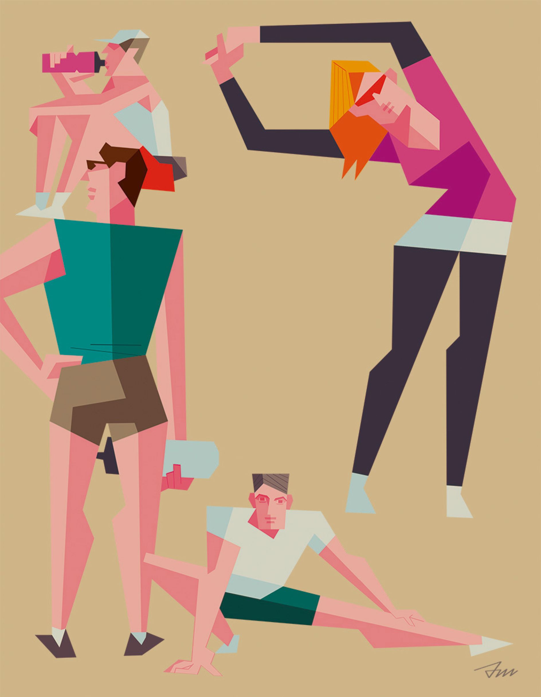 Square up to these geometric illustrations of sports stars by Jun ...