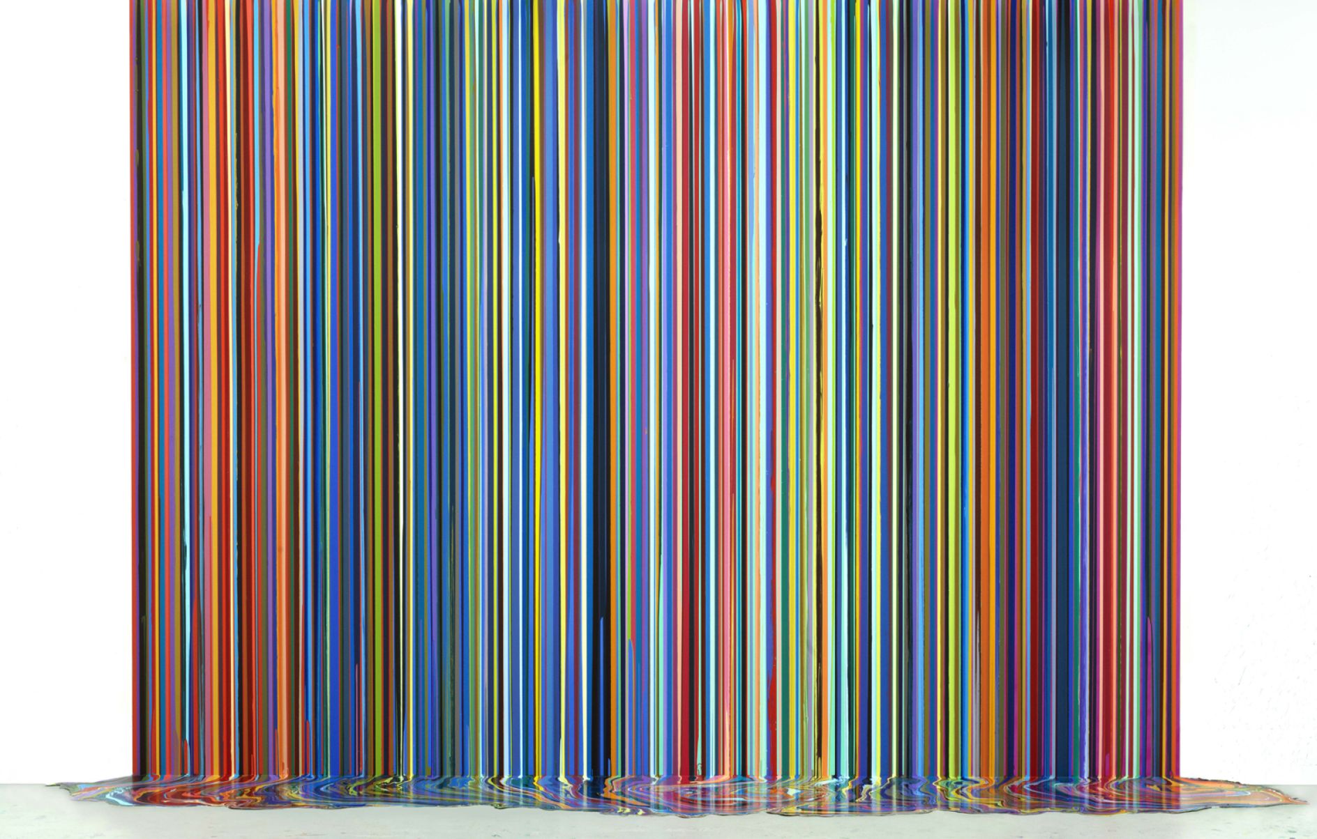 Cascade: A huge rainbow waterfall of dripping paint by British artist ...