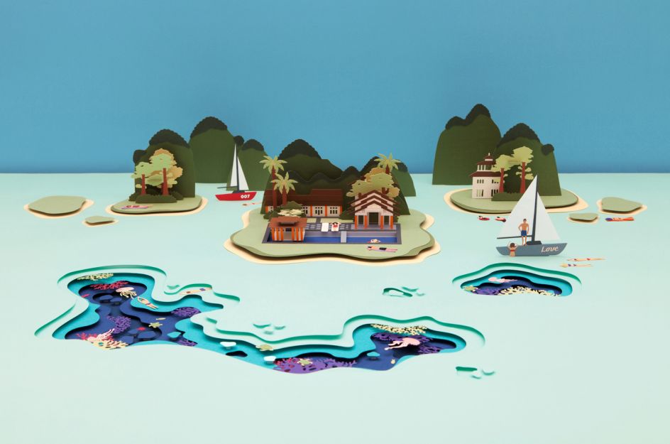 Thailand beach scene made of paper will help you cling on to the last ...