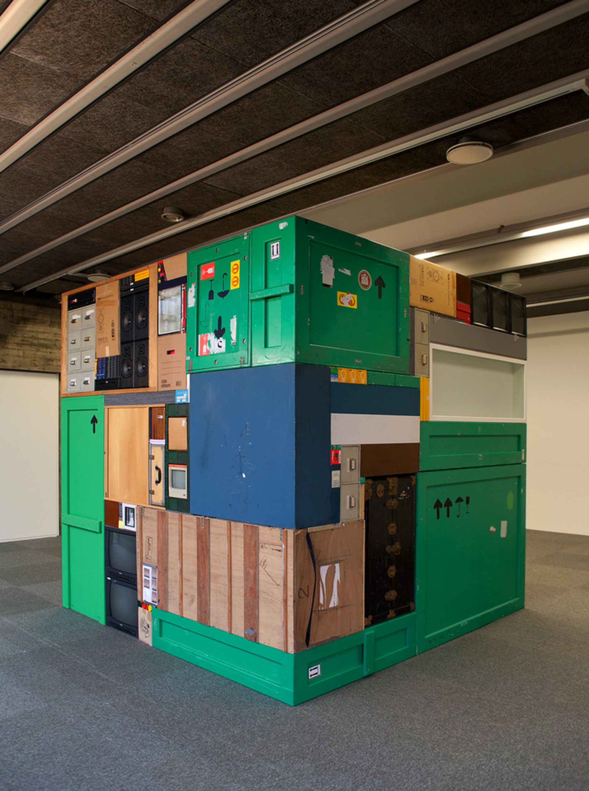 Giant Tetris-inspired stacked sculptures made out of everyday objects ...