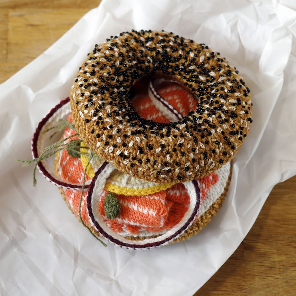 Brighton maker Kate Jenkins knits and crochets an entire bagel bar out ...