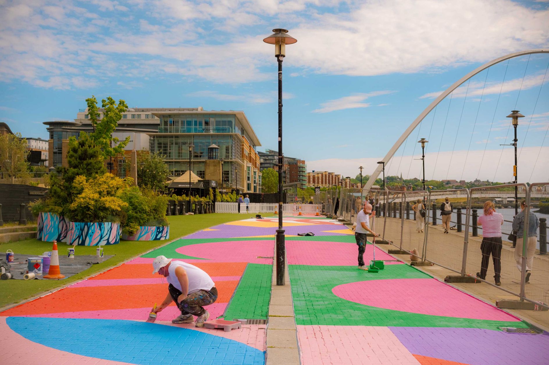 Spectacular 90-metre artwork adds life and colour to Newcastle Quayside ...