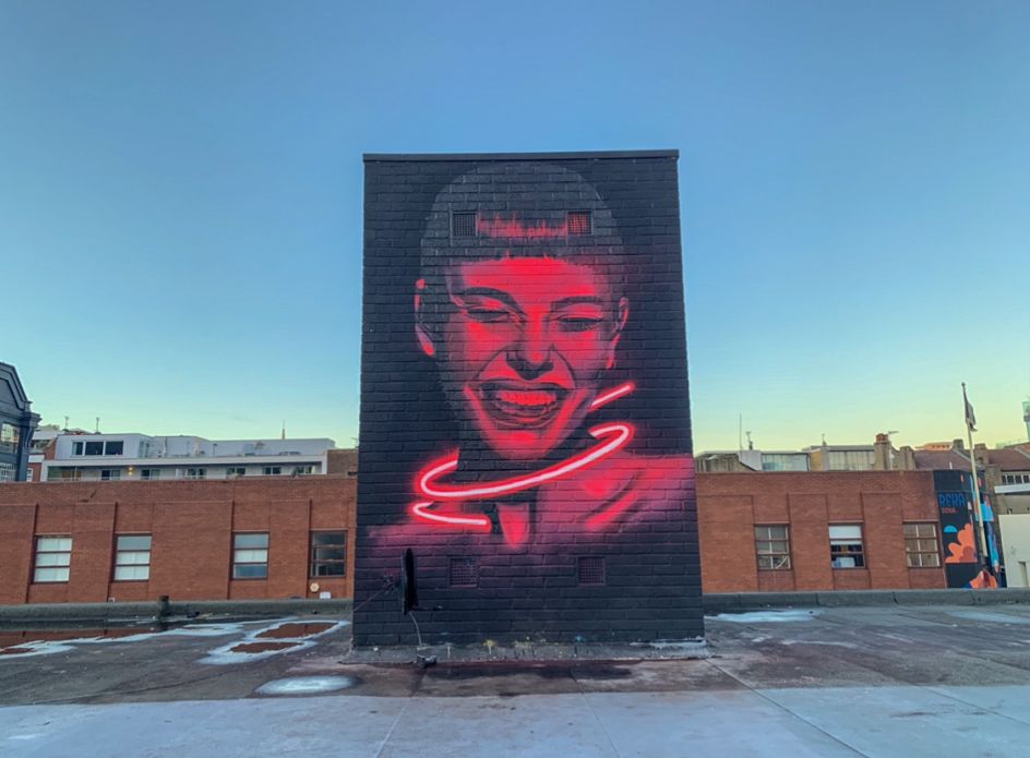 Artist David Speed paints 100 neon portraits on a Shoreditch rooftop ...
