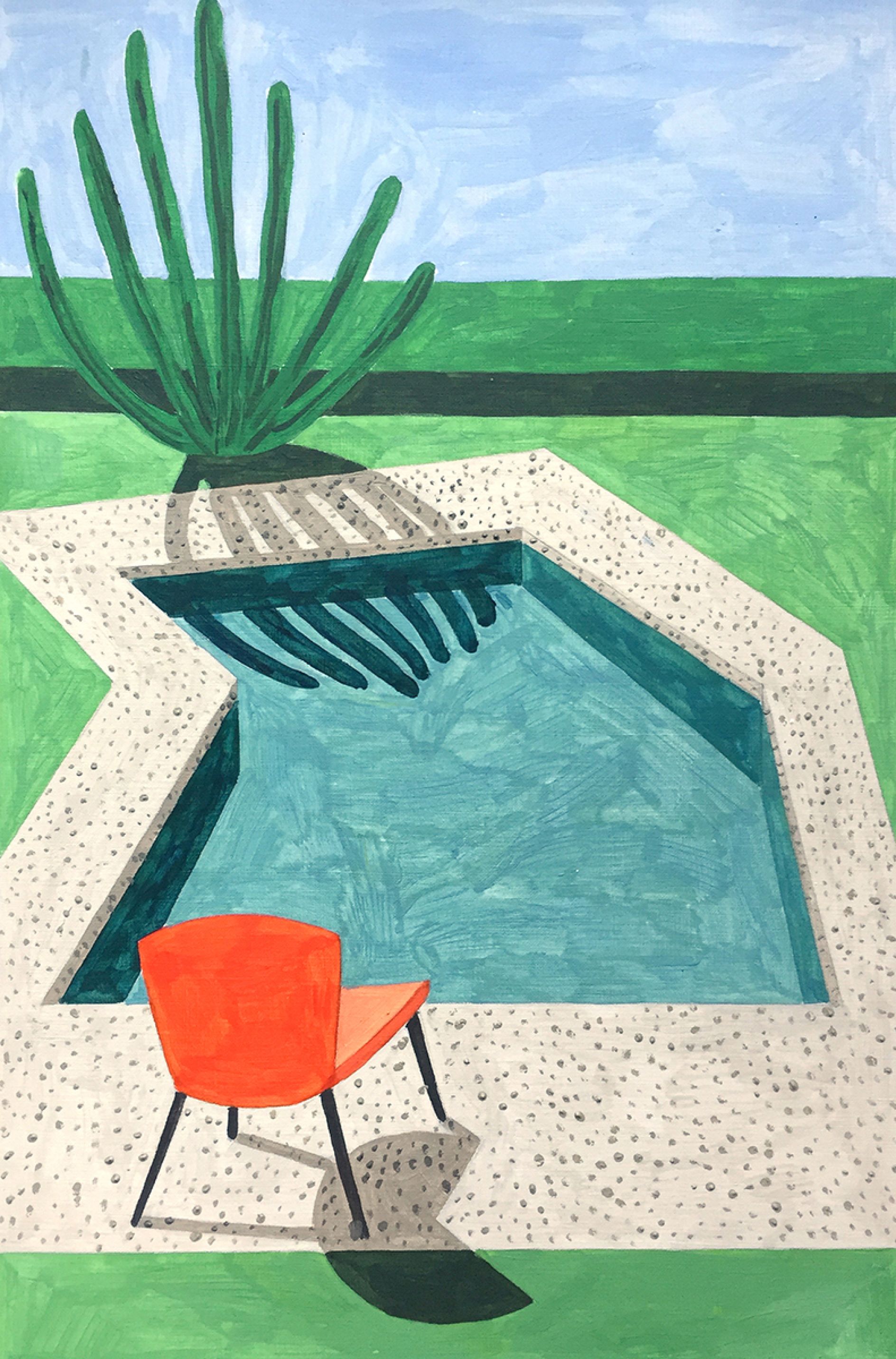 Ana Popescu's vibrant illustrations inspired by Palm Springs villas ...