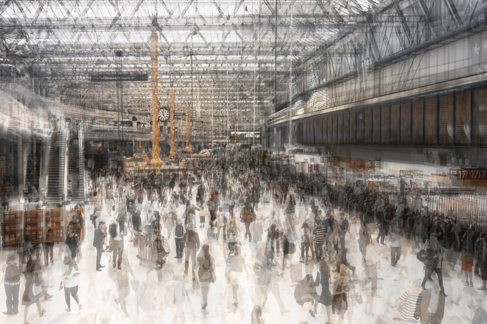 Urban Etchings: Artist layers multiple images to give the impression of ...
