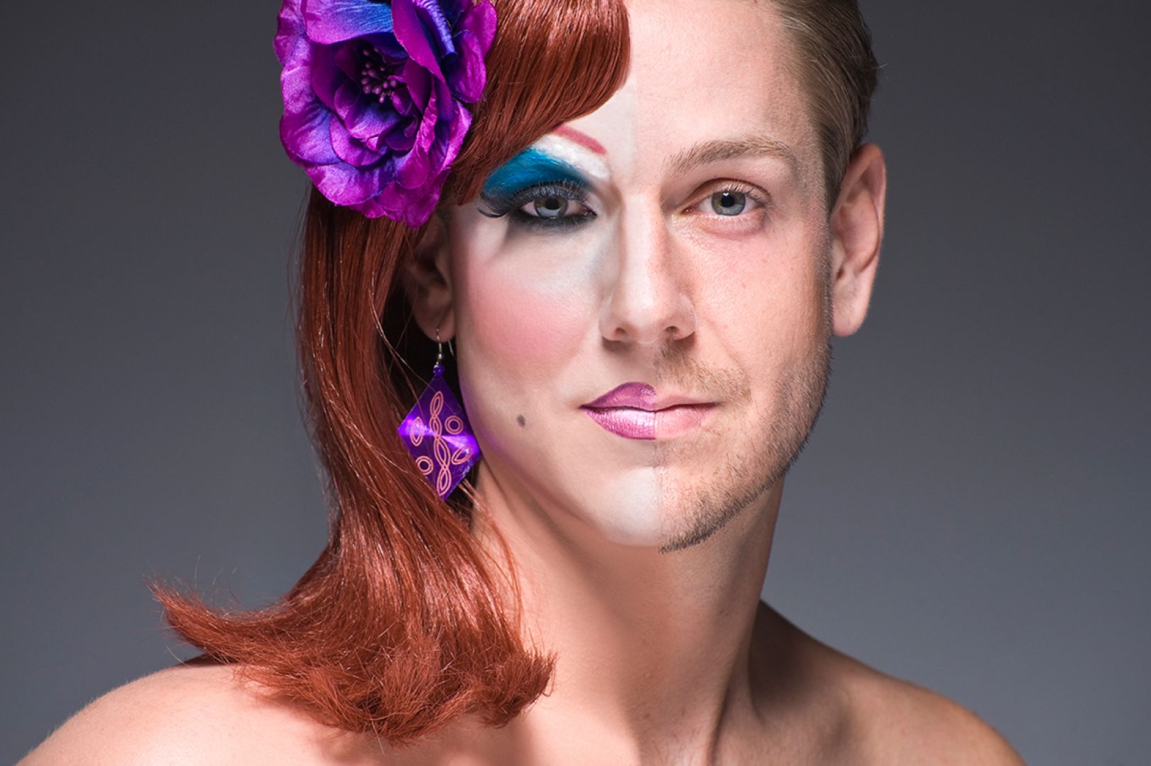 Leland Bobbé's photographs of New York drag queens in half drag ...