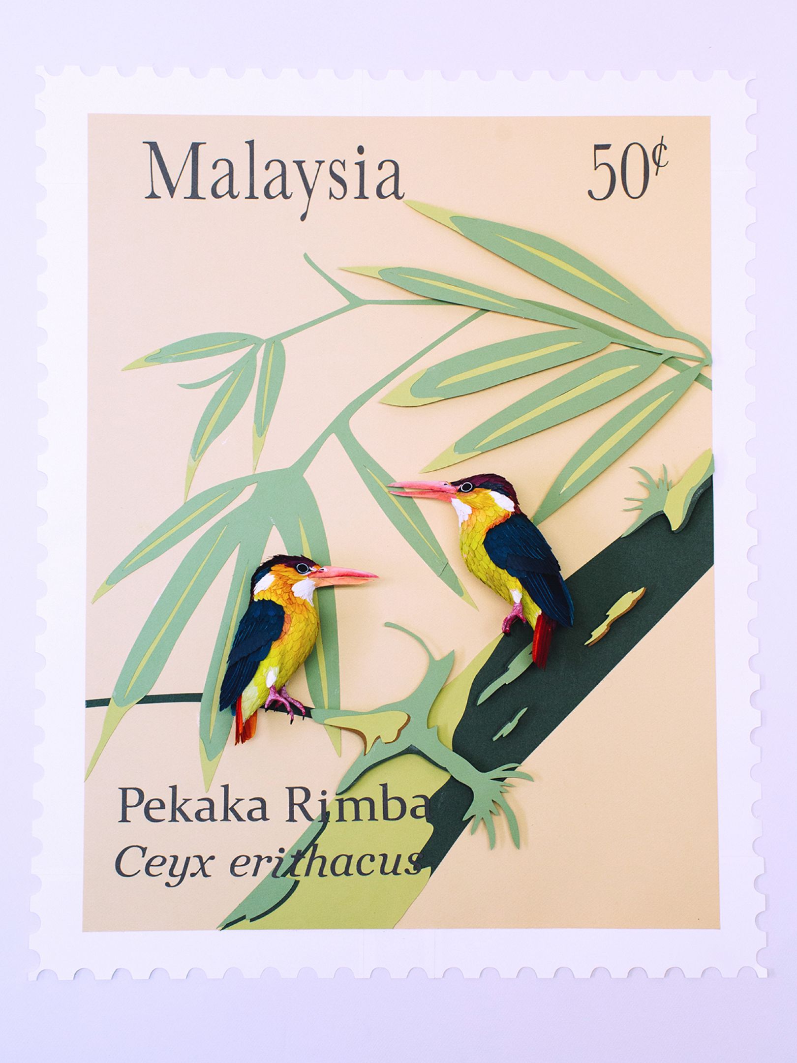 Bird Stamps: Intricate paper-cut artworks of birds that seem to leap ...