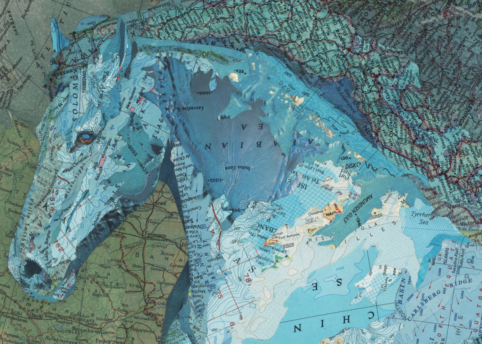 Map Works: Artist uses recycled maps to create striking ocean scenes ...