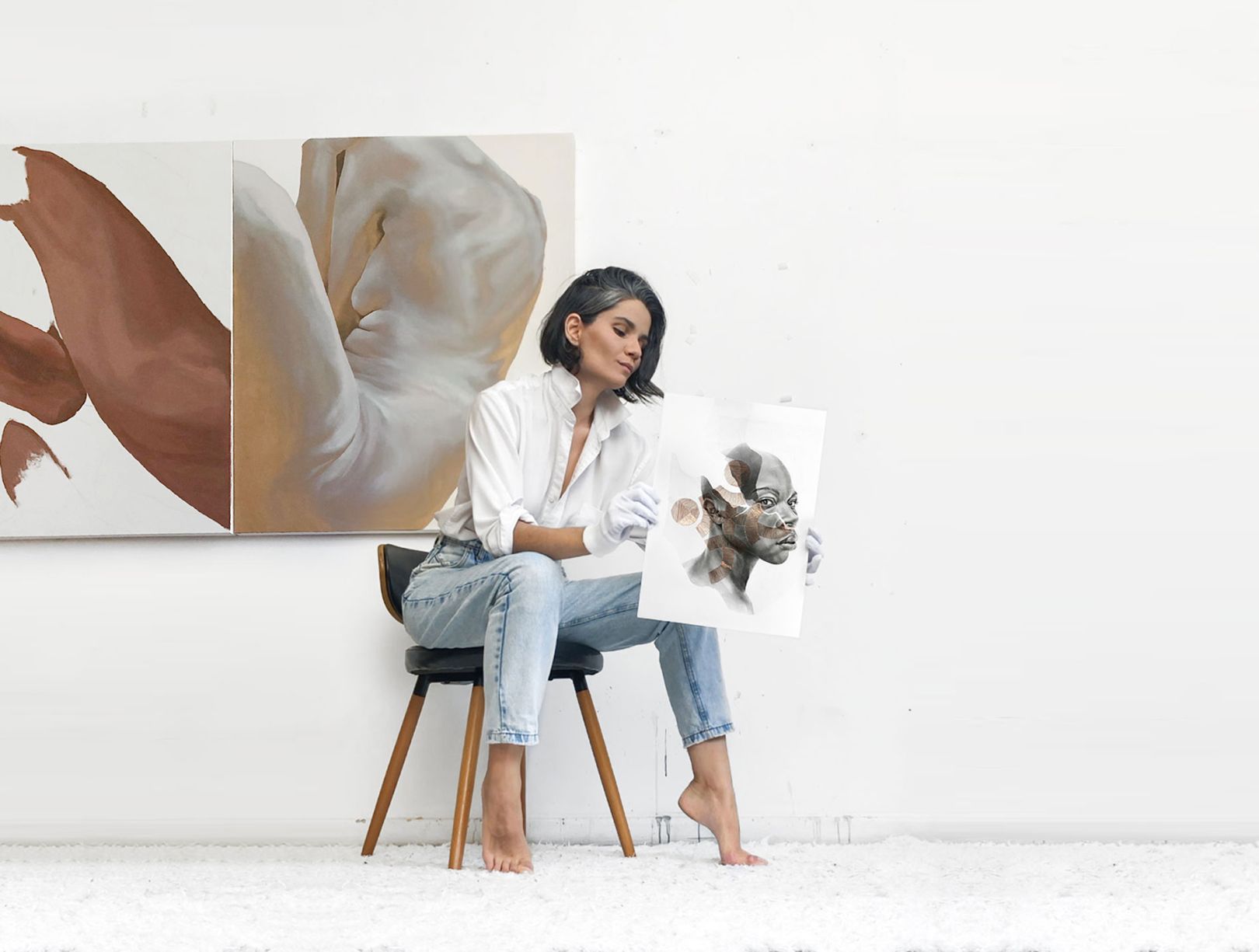 Copper amulets woven atop amulet-adorned artworks from identity exploring artist Mariana San ...