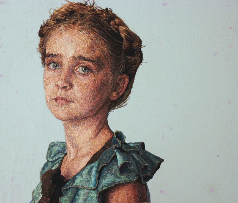 Hyper-realistic portrait paintings that are actually embroidered ...