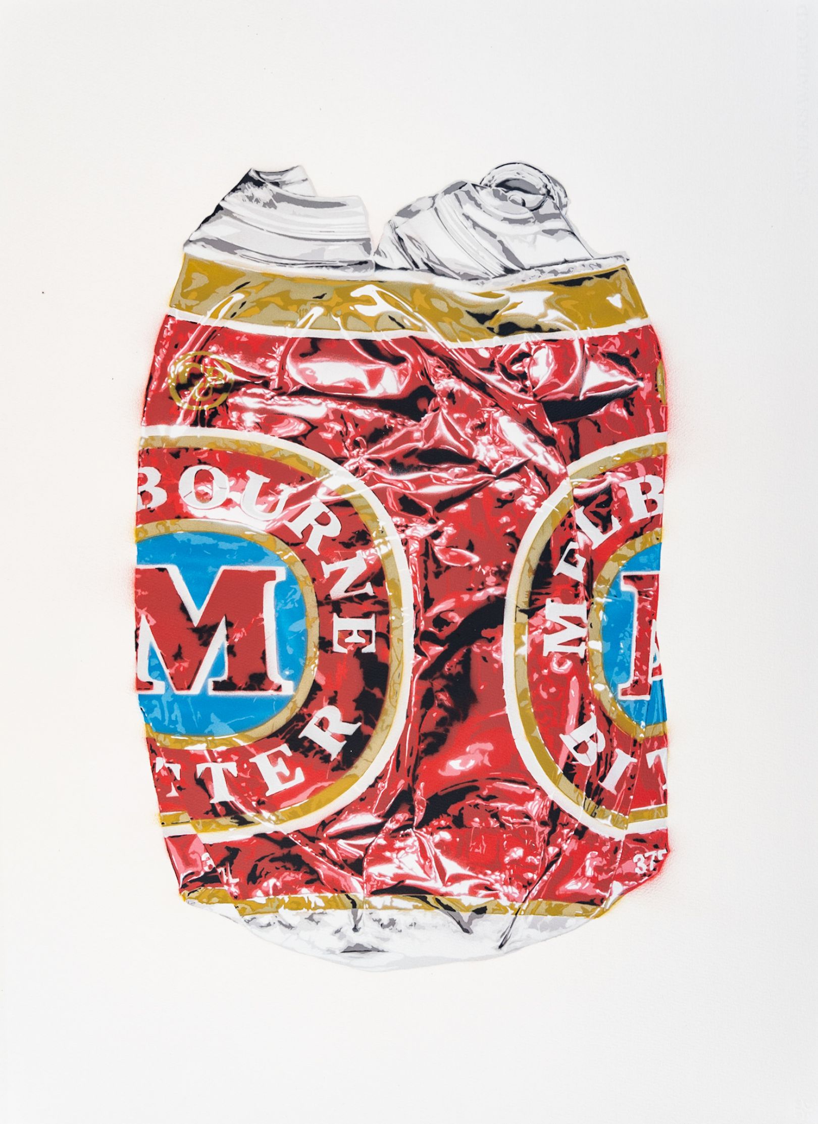 Logan Moody's paintings of crushed cans, crisp packets and candy ...