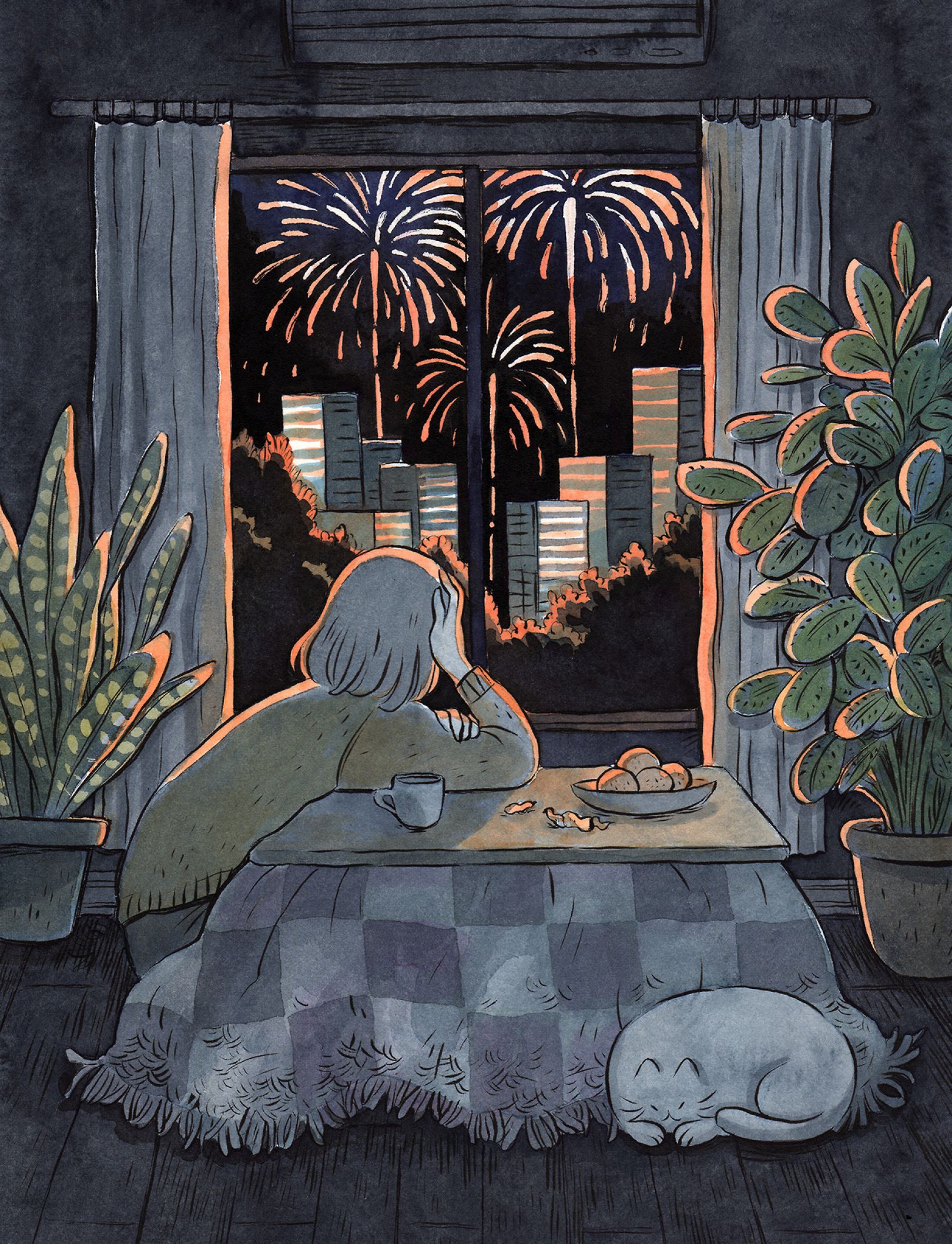 Heikala's Japanese inspired illustrations created with blended inks and ...