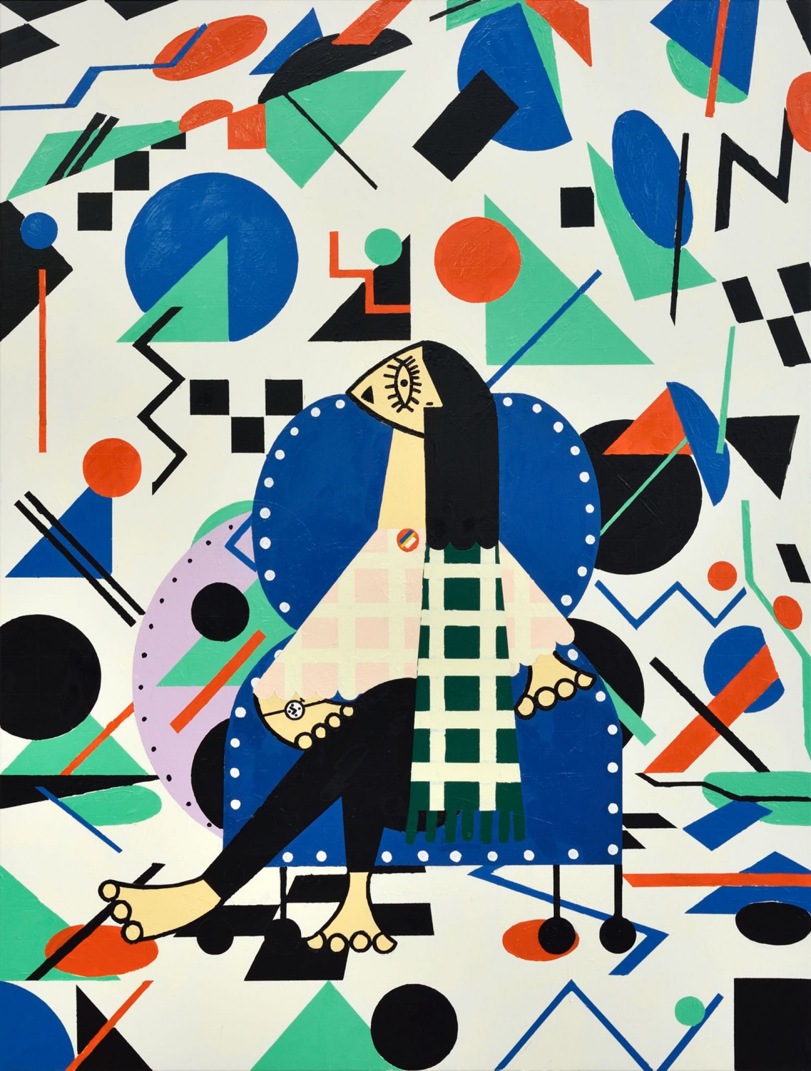 Farah Atassi's colourful geometric paintings that blend figurative with ...