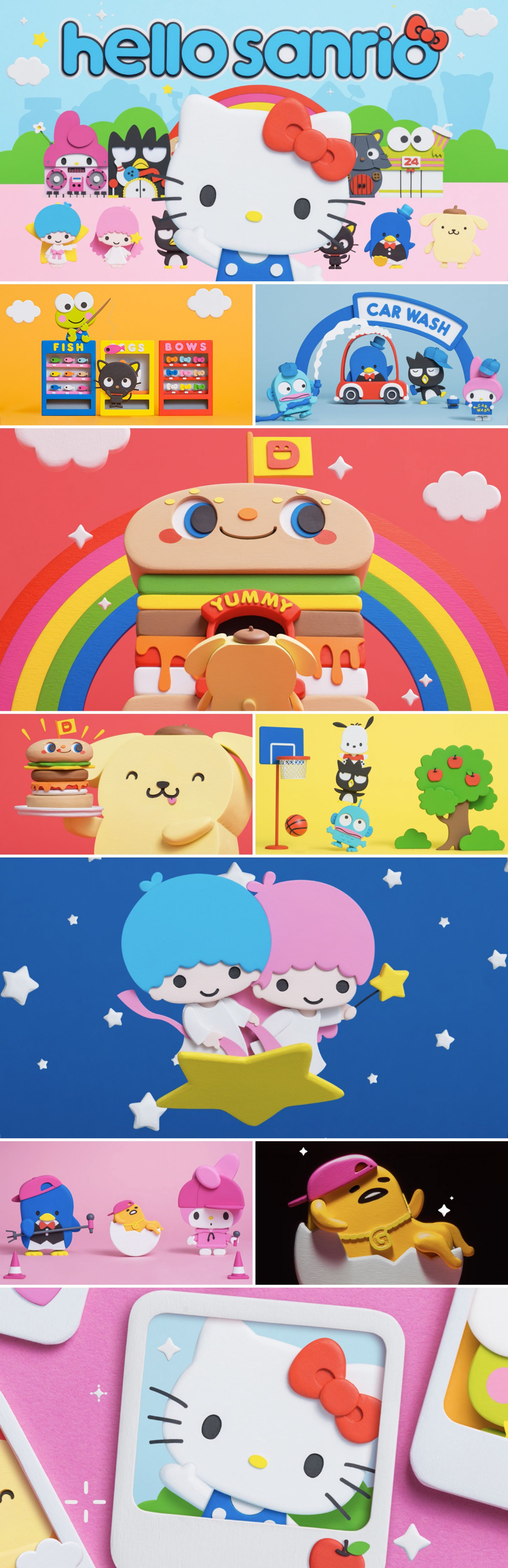 Cute wooden stop motion animation features Hello Kitty and friends ...