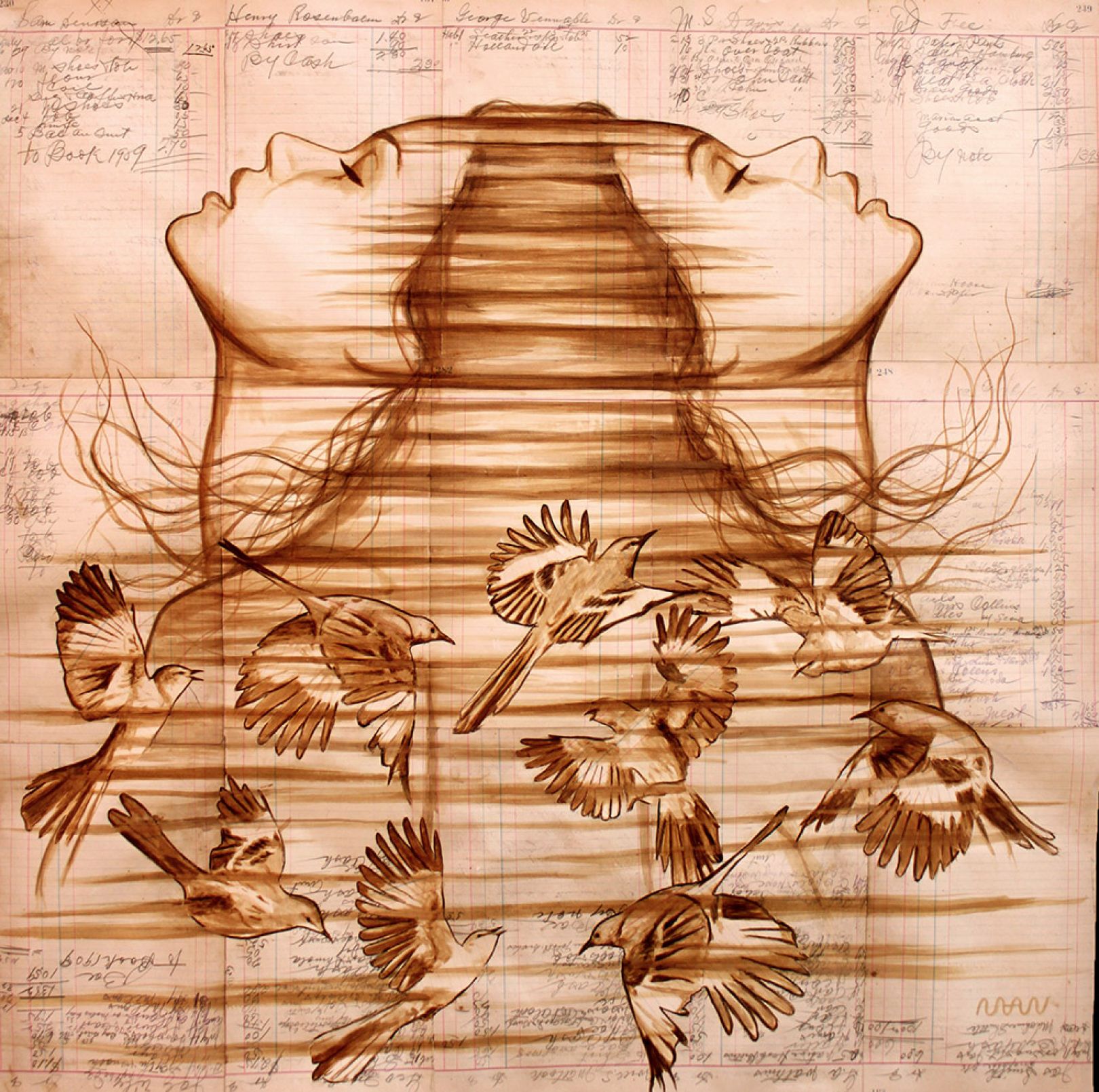 Coffee Paintings: Artist uses coffee on century old paper to create ...