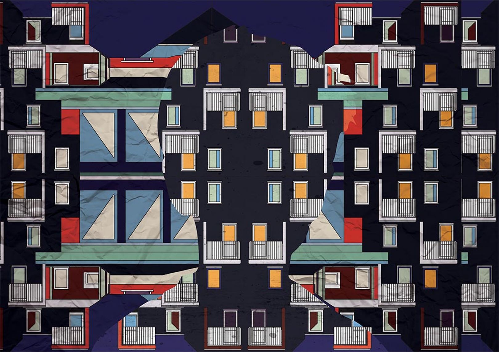 Illustrator merges urban landscapes with silhouettes of interesting ...