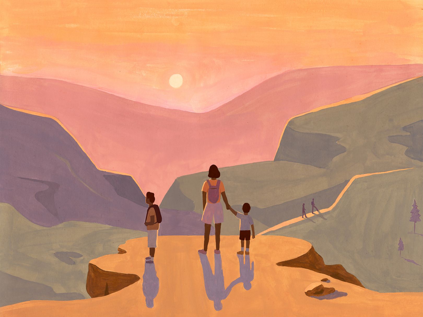 Holly Stapleton mixes gouache with digital art to create works bathed in golden hour light ...