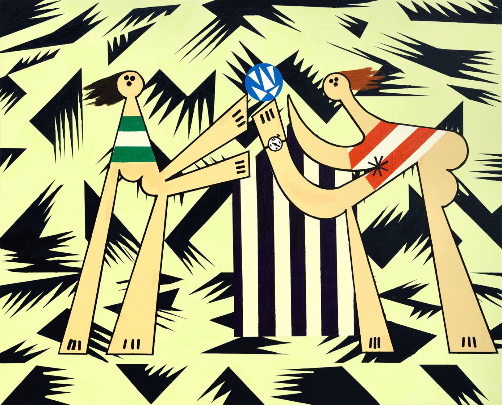 Farah Atassi's colourful geometric paintings that blend figurative with ...