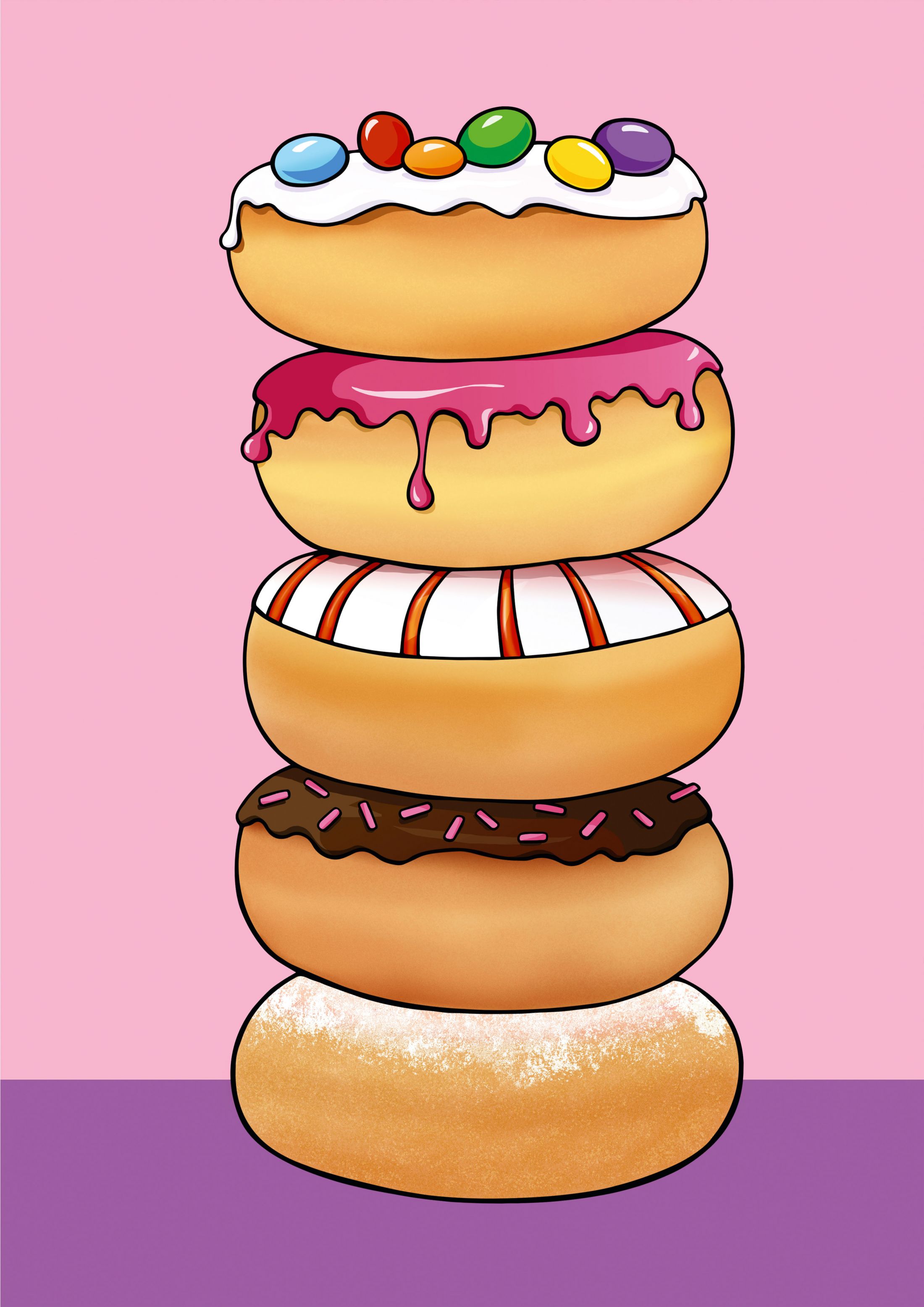 Mouth-watering illustrations of indulgent food dripping in 1980s vibes ...